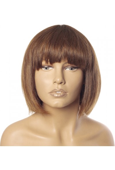AYTUĞ PERUK Doğal Saç Peruk - Boyasız - Kaküllü - Kumral - 30 cm - M-6-18 AYTUĞ PERUK Doğal Saç Peruk - Boyasız - Kaküllü - Kumral - 30 cm - M-6-18