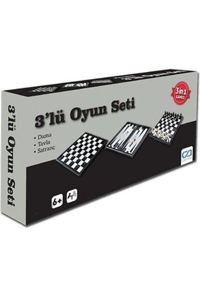 Ca Games 3'lü Oyun Seti (Tavla - Satranç – Dama) Ca Games 3'lü Oyun Seti (Tavla - Satranç – Dama)