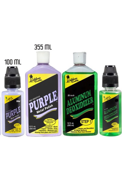 California Custom Mor Metal Parlatıcı ve Oksit Giderici Kombini