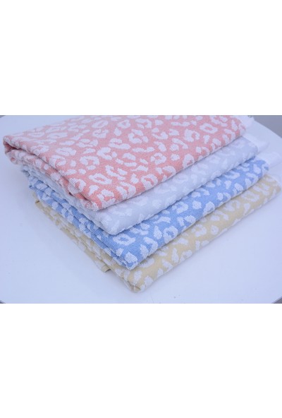 Carryberry 70x150 Jakarlı Büyük Boy Leopar Desenli Hediyelik Kırmızı Plaj Banyo Havlusu