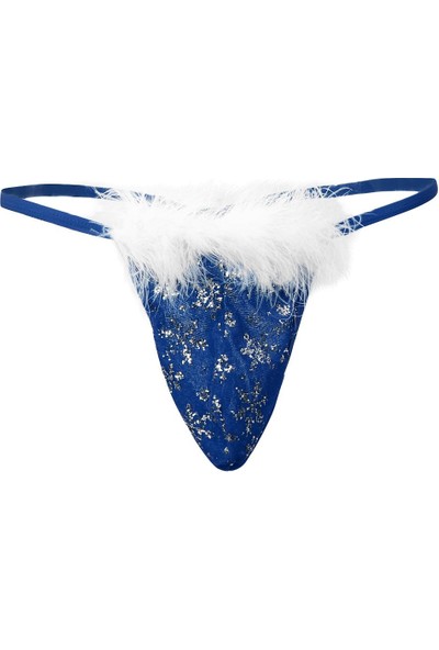 Erkek Noel Kar Tanesi Iç Çamaşırı Bikini Külot G-String Thongs Koyu Mavi