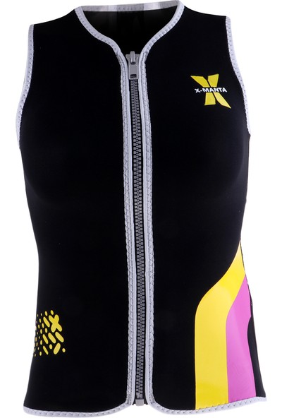 Kadın 3mm Ön Zip Kolsuz Wetsuit Ceket Neopren Yelek Üst M Siyah Kadın 3mm Ön Zip Kolsuz Wetsuit Ceket Neopren Yelek Üst M Siyah