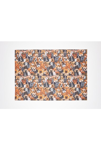 Asterion Köpek Desen Baskılı Pet Havlu ve Matı Köpek - Kedi Kurulama ve Alt Örtüsü - 50 x 70 cm