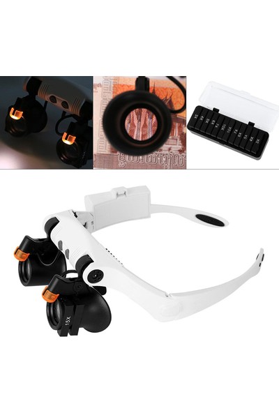 17X 21 Büyüteç Gözlük Büyüteç Lens Kuyumcu Izle Onarım ile 2 LED Işıkları ve 12 Lens 17X 21 Büyüteç Gözlük Büyüteç Lens Kuyumcu Izle Onarım ile 2 LED Işıkları ve 12 Lens