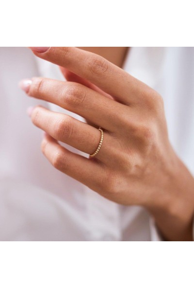 Cherry 14 Ayar Altın Top Detay Yüzük Cherry 14 Ayar Altın Top Detay Yüzük