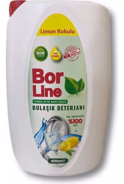 Borline Bor Katkılı Sıvı Bulaşık Deterjanı 4 Lt Limon Kokulu Borline Bor Katkılı Sıvı Bulaşık Deterjanı 4 Lt Limon Kokulu