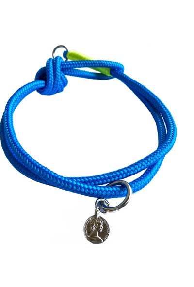 Petswuu Mavi Madalyon Boğma Eğitim Tasması (Sarı Uç) M Petswuu Mavi Madalyon Boğma Eğitim Tasması (Sarı Uç) M