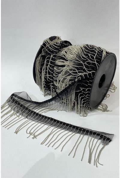 Hayalperest Boncuk Metal Zincirli Püsküllü Saçak Şerit 1 mt Hayalperest Boncuk Metal Zincirli Püsküllü Saçak Şerit 1 mt