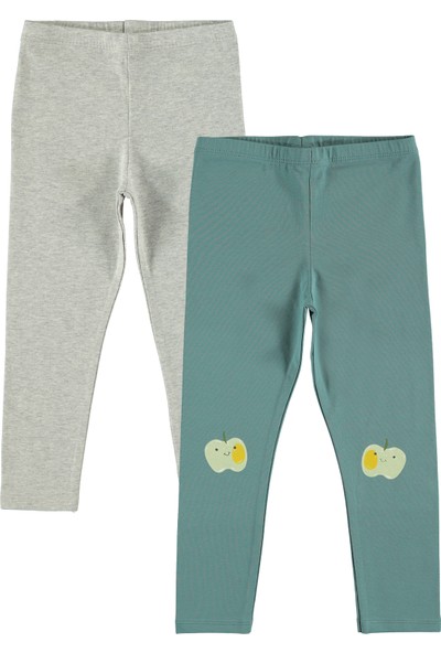 Civil Girls Kız Çocuk Uzun Tayt 3-4 Yaş Gri-Yeşil