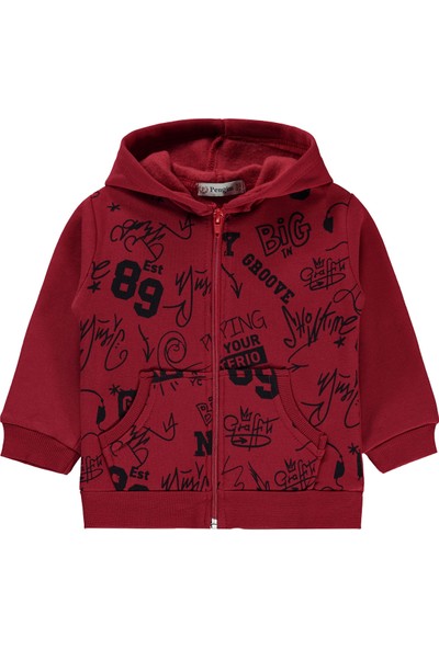 Pengim Erkek Çocuk Kapüşonlu Hırka 2-5 Yaş Bordo