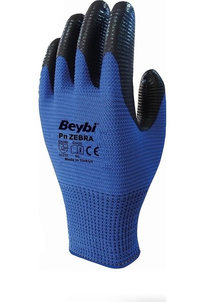 Beybi Pn Zebra Mavi-Siyah Iş Eldiveni