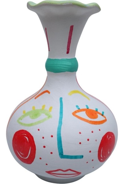 Arienel Dekoratif Seramik Vazo ve Mumluk El Yapımı Minimal Face Arienel Dekoratif Seramik Vazo ve Mumluk El Yapımı Minimal Face