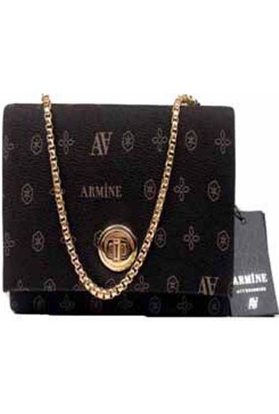 Armine Kadın Askılı Çapraz Siyah Baskılı Çanta