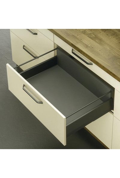 Hafele Matrix Box P, Yuvarlak Bordürlü Antrasit 450 mm - Vidalı