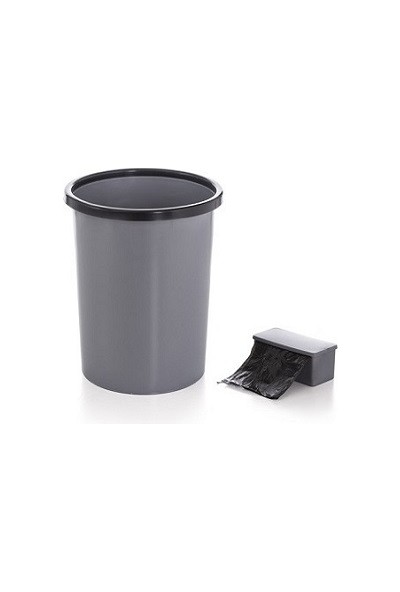 Fluss Kendinden Poşetli Çöp Kovası Gri 24CM Çap x 28 cm Boy
