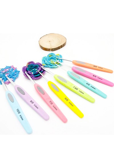 Good Pag Tığ Seti 8 Adet Renkli Silikon Saplı Nakış Seti Tulip