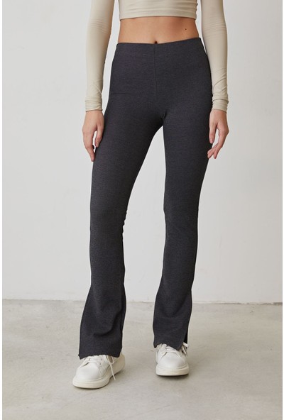 Lime Moda Yan Yırtmaçlı Tayt-Antrasit Lime Moda Yan Yırtmaçlı Tayt-Antrasit