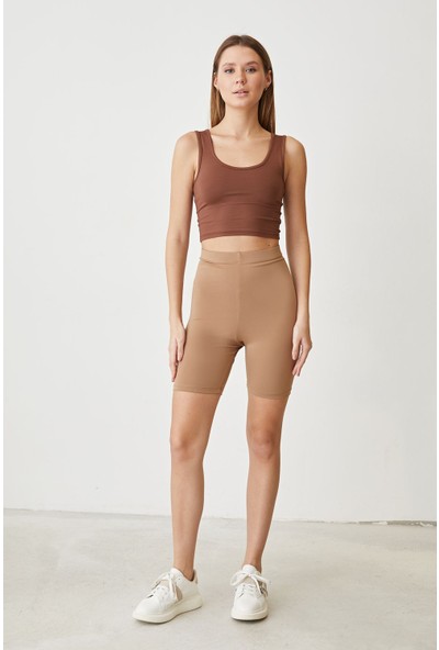 Lime Moda Penye Tayt-Bej