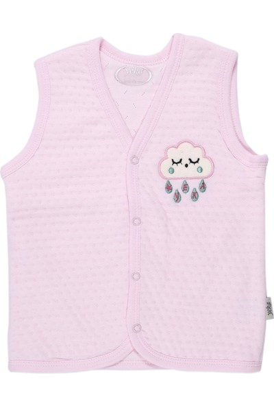 Yeka Bebe Astarlı Bulutlu Kız Yelek