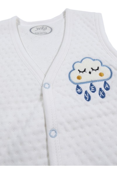 Yeka Bebe Astarlı Bulutlu Erkek Yelek