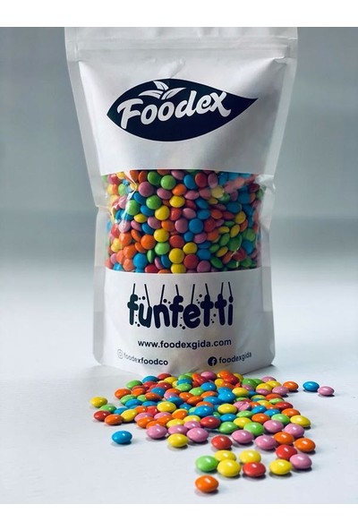 Foodex Funfetti Renkli Draje Çikolata Bonibon