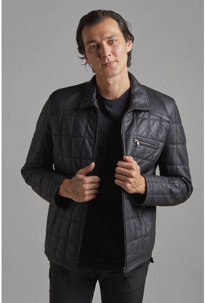 Deriderim Erkek Deri Mont Siyah En-Boss