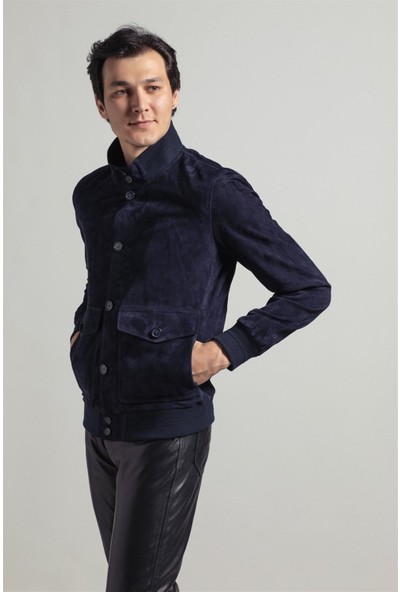 Deriderim Erkek Süet Mont Lacivert MW-4305 Deriderim Erkek Süet Mont Lacivert MW-4305