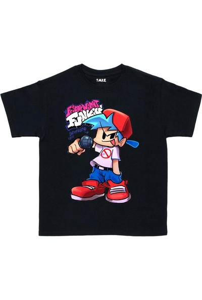 TakeTshirt Friday Night Funkin Çocuk Tişört Siyah Unisex TakeTshirt Friday Night Funkin Çocuk Tişört Siyah Unisex