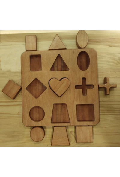 Atata Kids Ahşap Geometrik Şekilli Bul Tak