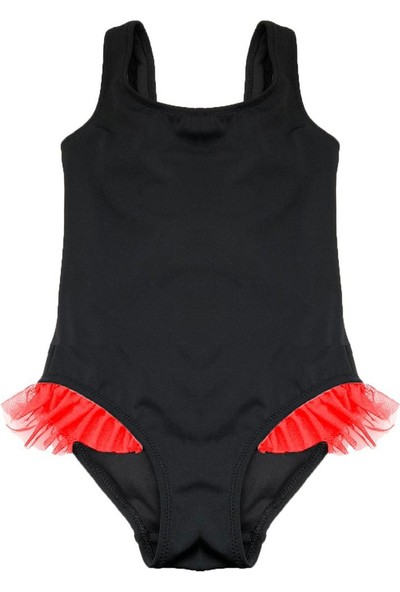 Deep Beach Siyah Kırmızı Fırfır Detaylı Kız Çocuk Mayo DB200618CM Deep Beach Siyah Kırmızı Fırfır Detaylı Kız Çocuk Mayo DB200618CM