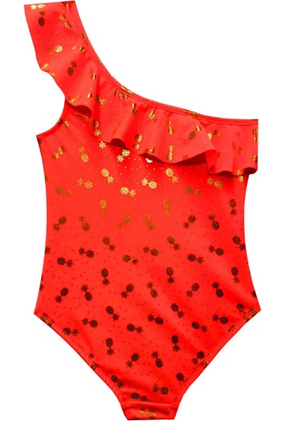 Deep Beach Neon Turuncu Varak Baskılı Kız Çocuk Mayo DB200619CM Deep Beach Neon Turuncu Varak Baskılı Kız Çocuk Mayo DB200619CM