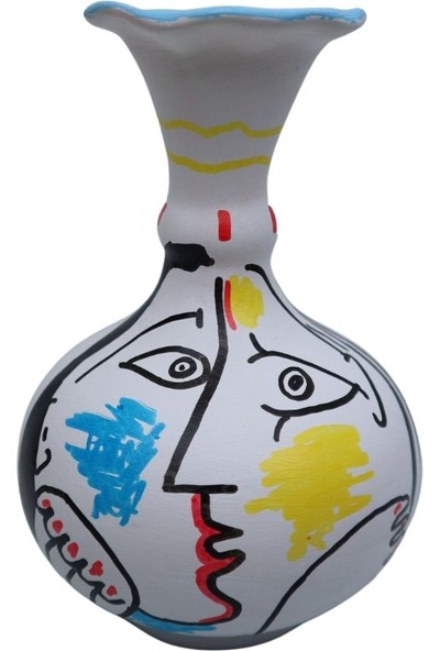 Arienel Dekoratif Seramik Vazo ve Mumluk El Yapımı Picasso Mavi Arienel Dekoratif Seramik Vazo ve Mumluk El Yapımı Picasso Mavi