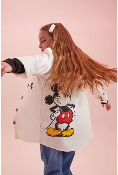 Kız Çocuk Relax Fit Mickey & Minnie Mouse Lisanslı Sırt Baskılı Uzun Kollu Twill GÖMLEK W7138A622SP Kız Çocuk Relax Fit Mickey & Minnie Mouse Lisanslı Sırt Baskılı Uzun Kollu Twill GÖMLEK W7138A622SP