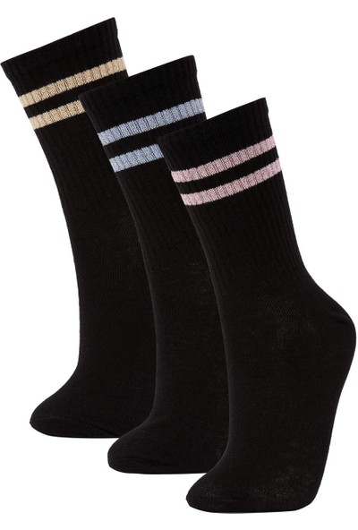 DeFacto Kadın Pamuklu 3'lü Uzun Kolej Çorap W9506AZNS