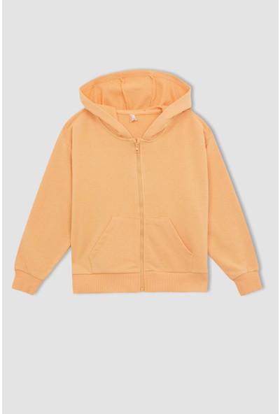 DeFacto Kız Çocuk Regular Fit Kapüşonlu Sweat Hırka W7371A622SP