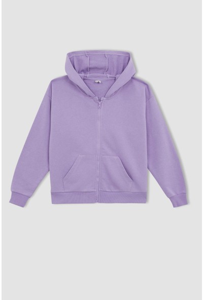 DeFacto Kız Çocuk Regular Fit Kapüşonlu Sweat Hırka W7371A622SP