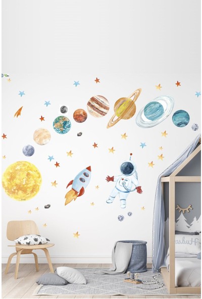 Kt Grup Astronot ve Gezegenler Mega Set Duvar Sticker Kt Grup Astronot ve Gezegenler Mega Set Duvar Sticker