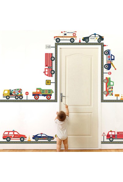 Kt Grup Taşıtlar ve Yollar Erkek Çocuk Odası Duvar Sticker