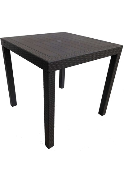 Romanoset Plastik Romanoset Lara 80X80 Rattan Masa Kahverengi Romanoset Plastik Romanoset Lara 80X80 Rattan Masa Kahverengi