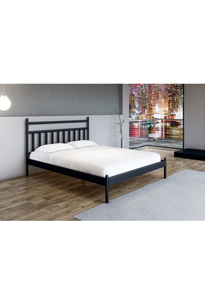 Gözde Mobilya Çift Kişilik Karyola Siyah 160 x 200 cm
