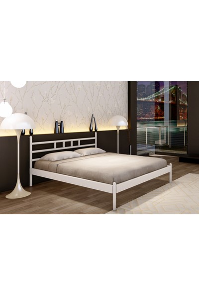 Metalia Diego Çift Kişilik Karyola Beyaz 150 x 200 cm Metalia Diego Çift Kişilik Karyola Beyaz 150 x 200 cm