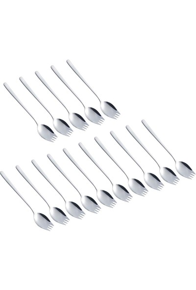 15X Metal Açık Gereç Kaşık Spork Gereçleri Çatal Gadget Kamp Sofra