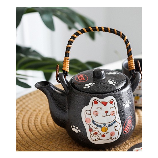 SLD Şanslı Kedi Çay Seti Japon Tarzı El Boyalı Yaratıcı Fiyatı