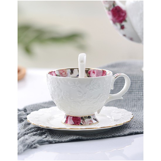 SLD Seramik Çaydanlık Fincan Fincan Set Teaware Avrupa Oyma Fiyatı