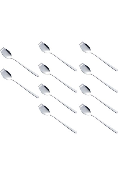 10X Metal Açık Gereç Kaşık Spork Gereçleri Çatal Gadget Kamp Sofra