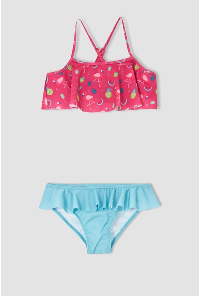 DeFacto Kız Çocuk Flamingo Desenli Esnek Bikini Takımı T3527A621SM