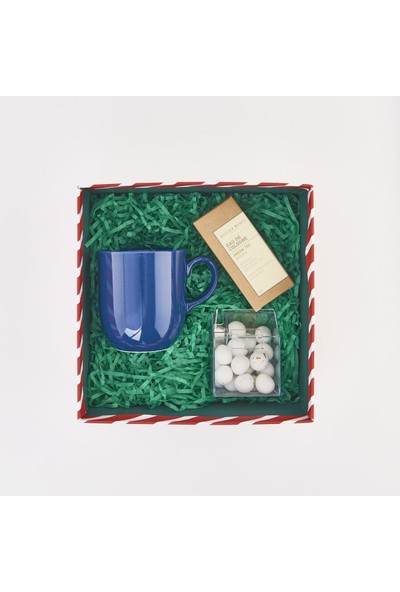 Marka Kupa Sever Hedıyesı Mavı Altin Yaldizli Kutu