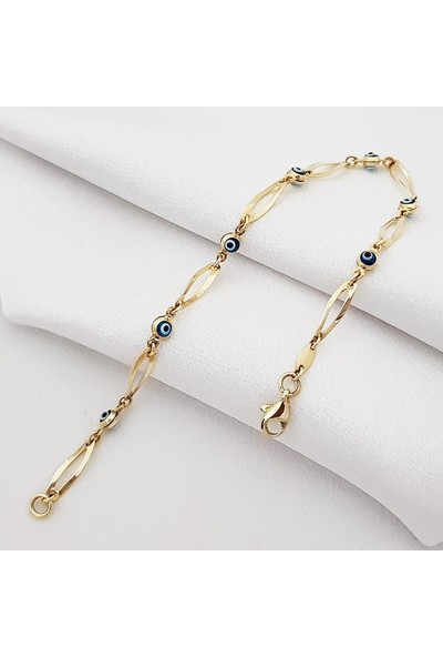 Altın Plaza Nazar Boncuklu Spor Altın Bayan Bileklik KN02113