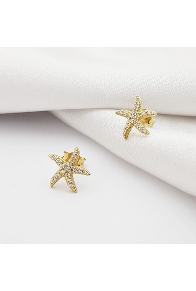 Altın Plaza Spor Deniz Yıldızı Top Altın Küpe KP04858