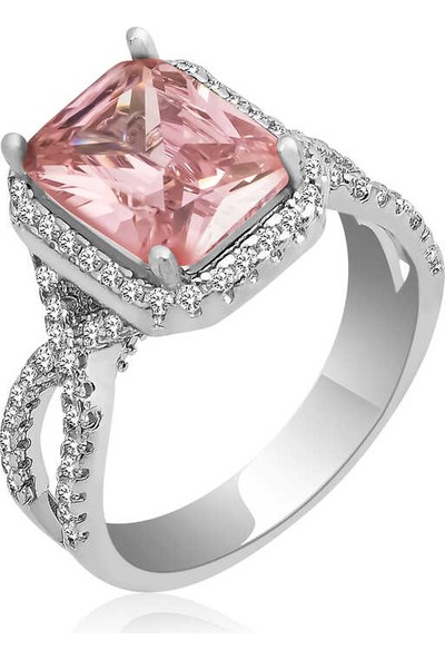 Nikadu Gümüş Pembe Baget Bayan Yüzük Nikadu Gümüş Pembe Baget Bayan Yüzük